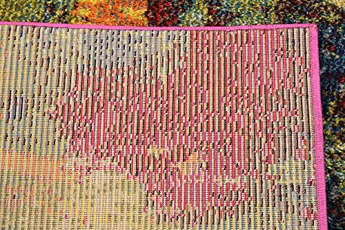 Unique Loom Estrella Collection Colorful, Abstract, Watercolor, Modern, Eclectic Area Rug, 3 ft 3 in x 5 ft 3 in, Multi/Beige