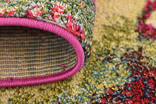 Unique Loom Estrella Collection Colorful, Abstract, Watercolor, Modern, Eclectic Area Rug, 3 ft 3 in x 5 ft 3 in, Multi/Beige