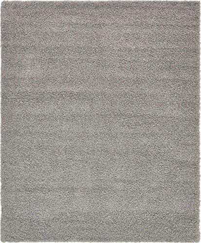 Unique Loom Solid Shag Collection Area Rug (8' x 10', Cloud Gray)