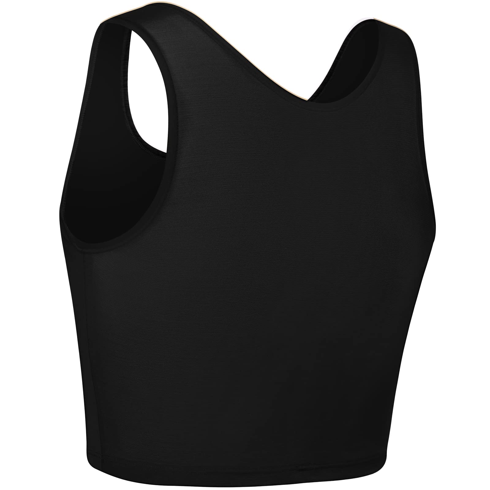 XUJI Women Transgender FTM Zip Up Breathable Half Chest Binder Tank Top (B, M)
