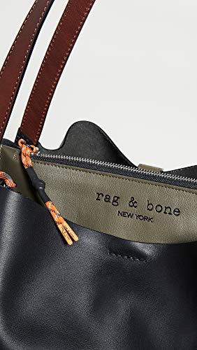 rag & bone Women's Passenger Tote, Black/Olive Night, One Size