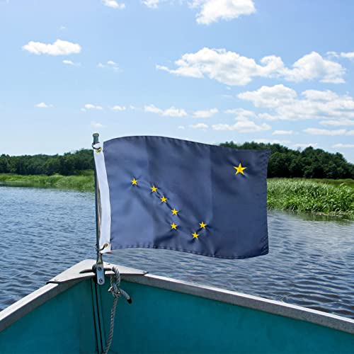 AZCOVER Alaska Flag - 12x18 Inch, Embroidered Stars, Outdoor with 2 Brass Grommets