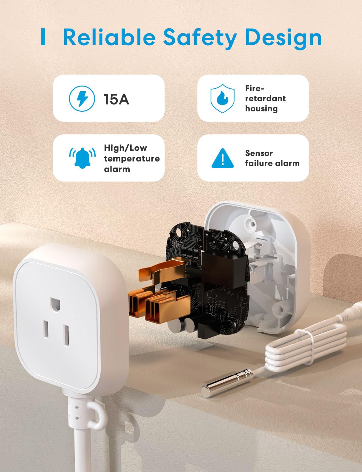 Meross Smart Thermostat for Electric Baseboard & Smart Wi-Fi Temperature Controller Thermostat 15A, Works with Apple Home, Alexa, Google Home, SmartTings with Voice& Remote Control, Power Monitor