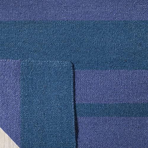 SAFAVIEH Dhurries Collection 3' x 5' Turquoise / Lavender DHU203A Handmade Flatweave Premium Wool Area Rug