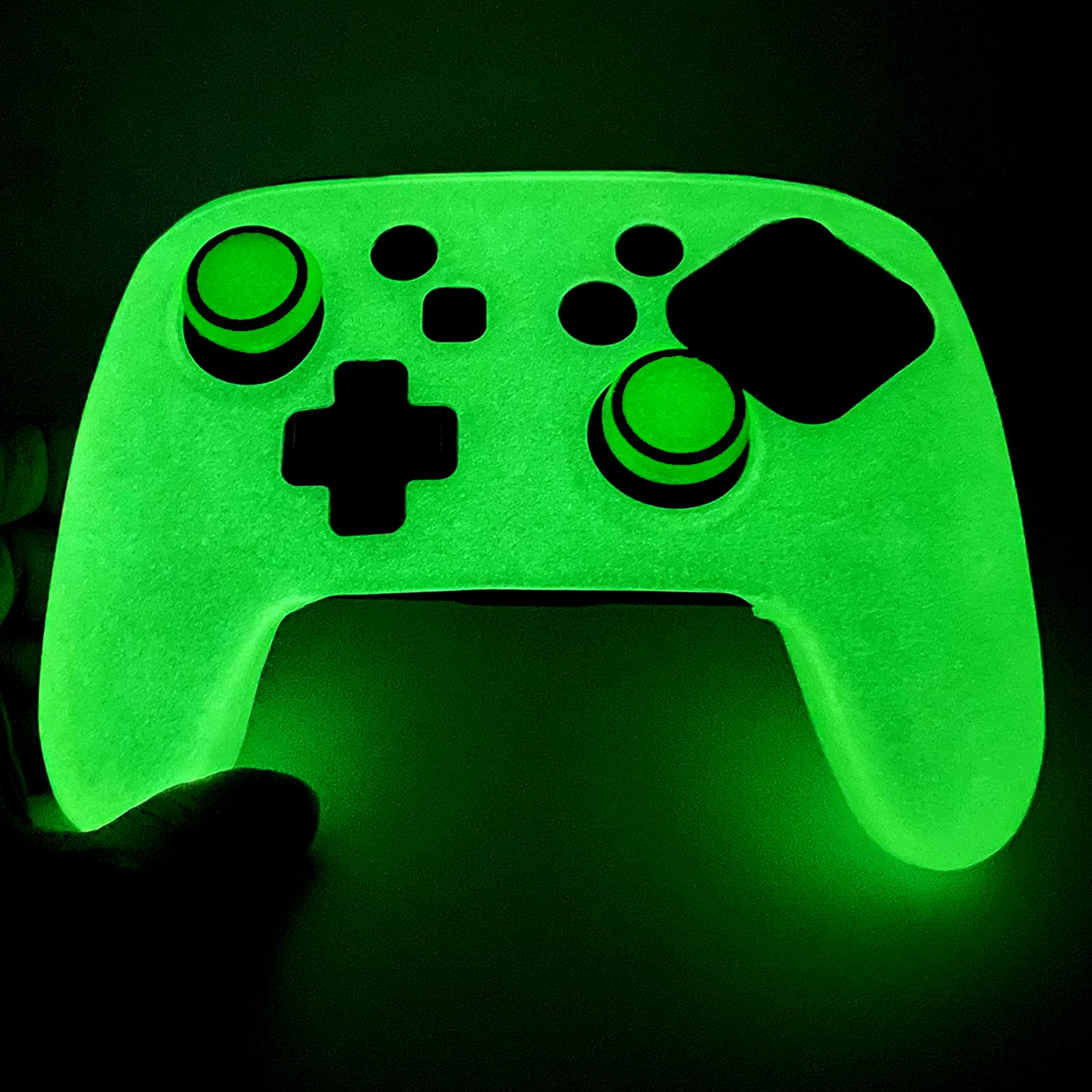 HLRAO Controller Skins Silicone Grip Glow in The Dark Protective Case for Nintendo Switch Pro Controller + 6 Grips Accessories Glow in The Dark.