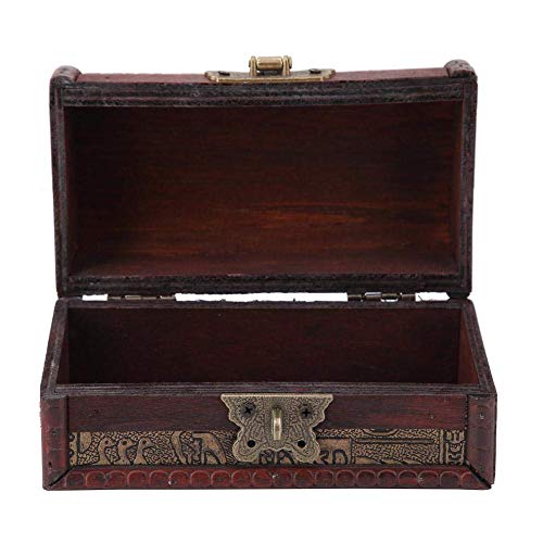 FTVOGUE Egyptian Wooden Antique Old Jewelry Storage Box Trinket Box Shooting Furnishings Props Handmade Crafts (#1: Password lock S)