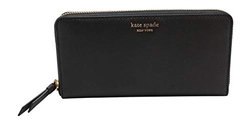 Kate Spade New York Cameron Saffiano Leather Zip Around Large Continental Wallet Black 2019