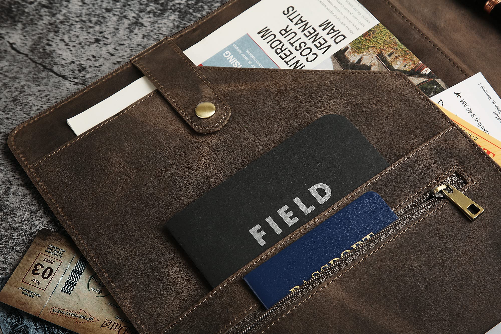 Personalized Leather Portfolio for Men, Engraved Leather Clipboard Portfolio Binder, Custom Leather Legal Pad Padfolio, Christmas Gift for His/Her (Clipboard, Grey-Standard)