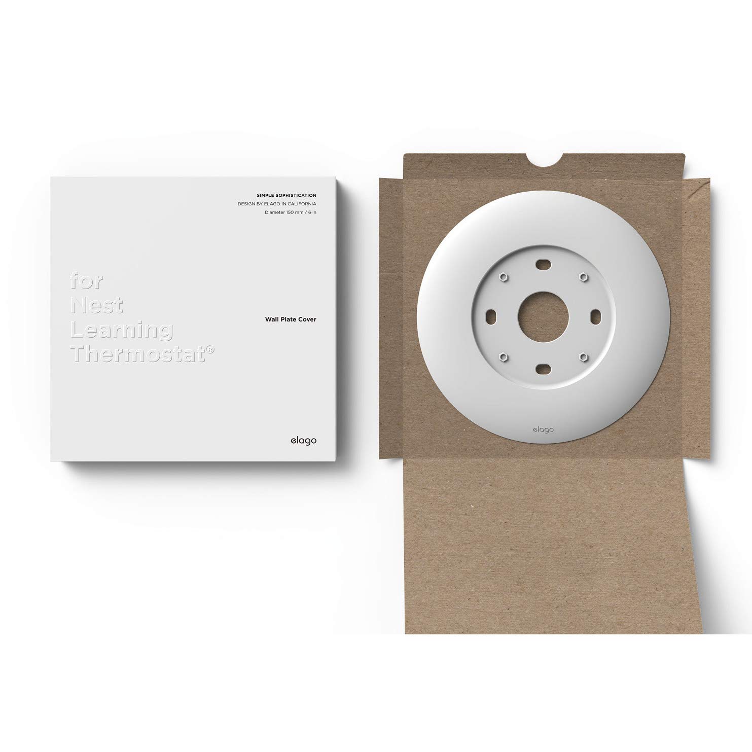 Google Nest Learning Smart Thermostat - 3rd Generation - Stainless Steel T3007ES Bundle with Google Nest Temperature Sensor 3 Pack T5001SF + elago Wall Plate Upgraded Wall Mount Cover - Matte White