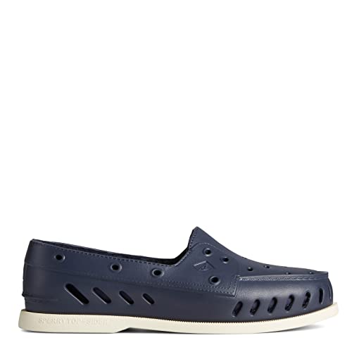 Sperry Authentic Original Float Cozy for Men - Anti-Slip Breathable Water Shoes made from Fully EVA Materials, Rubber Outsoles, and Textured Footbeds and Faux Fur Lining, Navy, 11 M