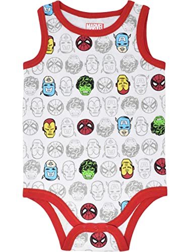 Marvel Avengers Captain America Iron Man Hulk Spider-Man Infant Baby Boys 5 Pack Bodysuits Multicolor 3-6 Months