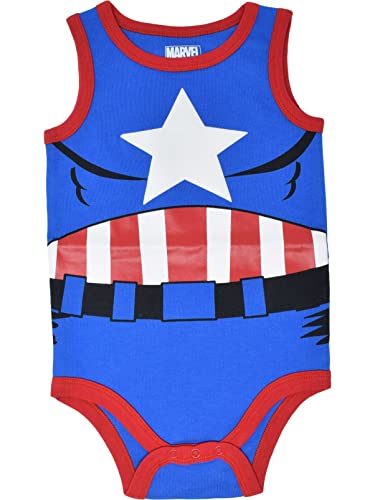 Marvel Avengers Captain America Iron Man Hulk Spider-Man Infant Baby Boys 5 Pack Bodysuits Multicolor 3-6 Months