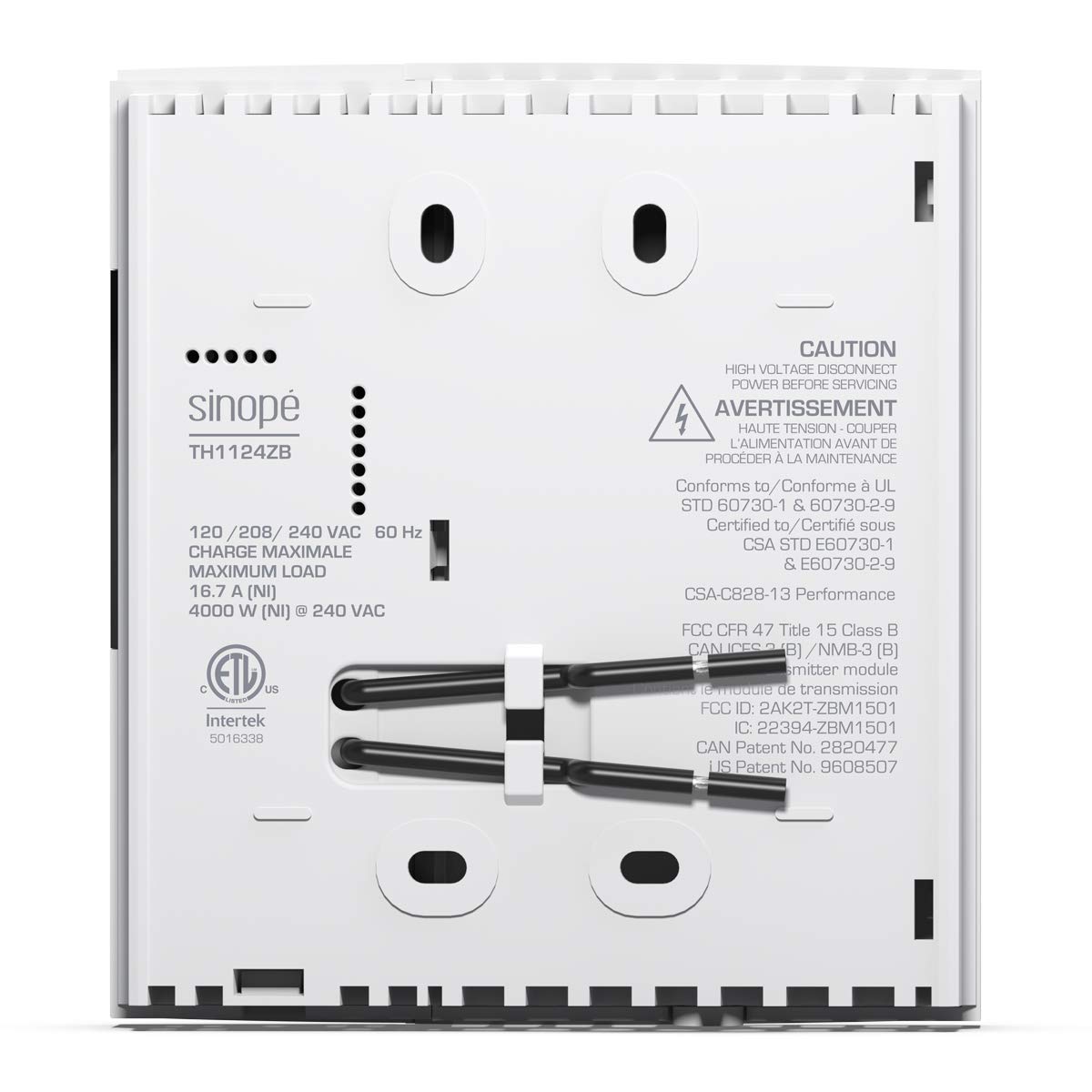 Sinopé Smart ZigBee Thermostat for Electric Baseboard Heating TH1124ZB (Compatible with Alexa) 4000 W / 240 V - Compatible Hub Required