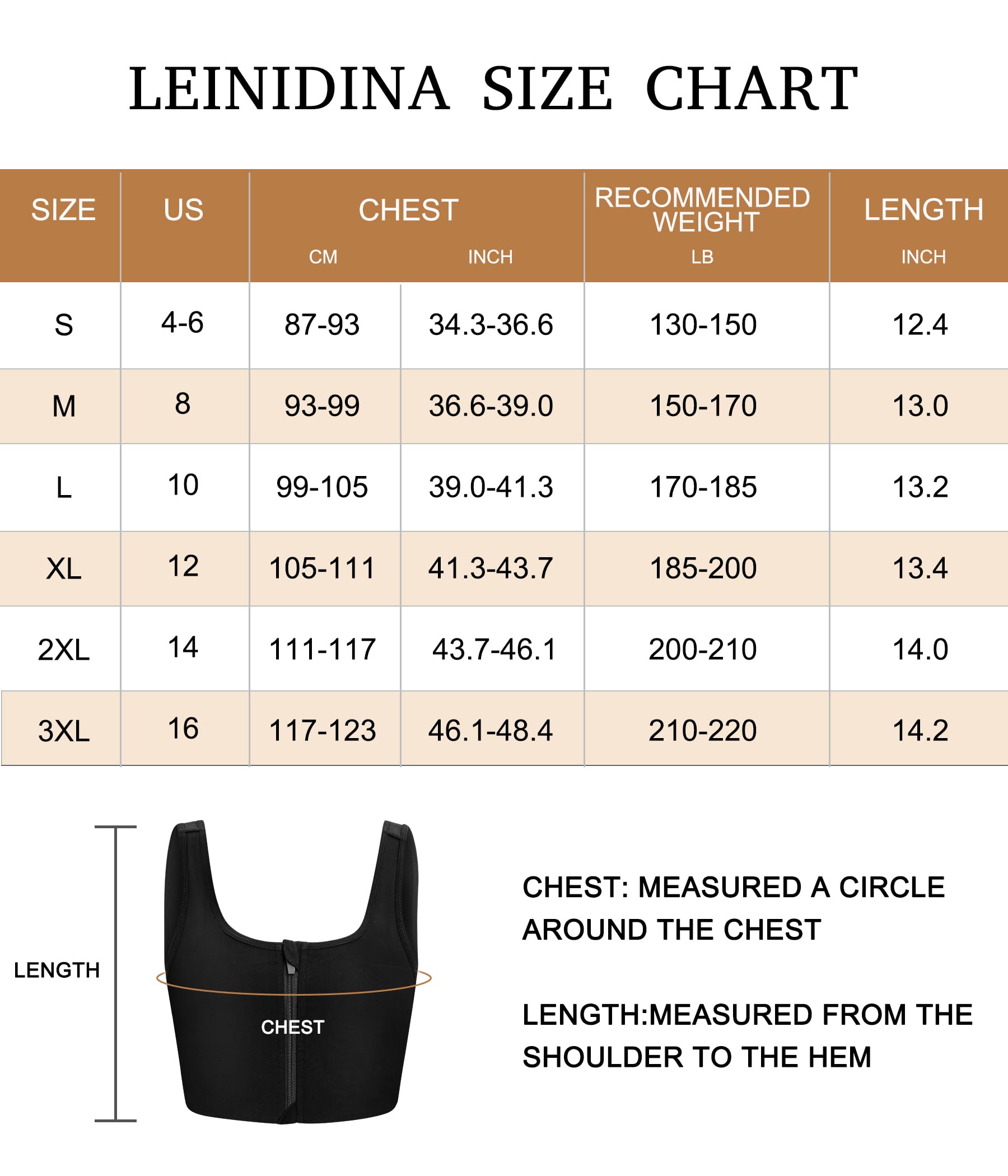 LEINIDINA Chest Binder Tomboy Transgender FTM Square Collar with Front Zipper Binder Bra Tank Top