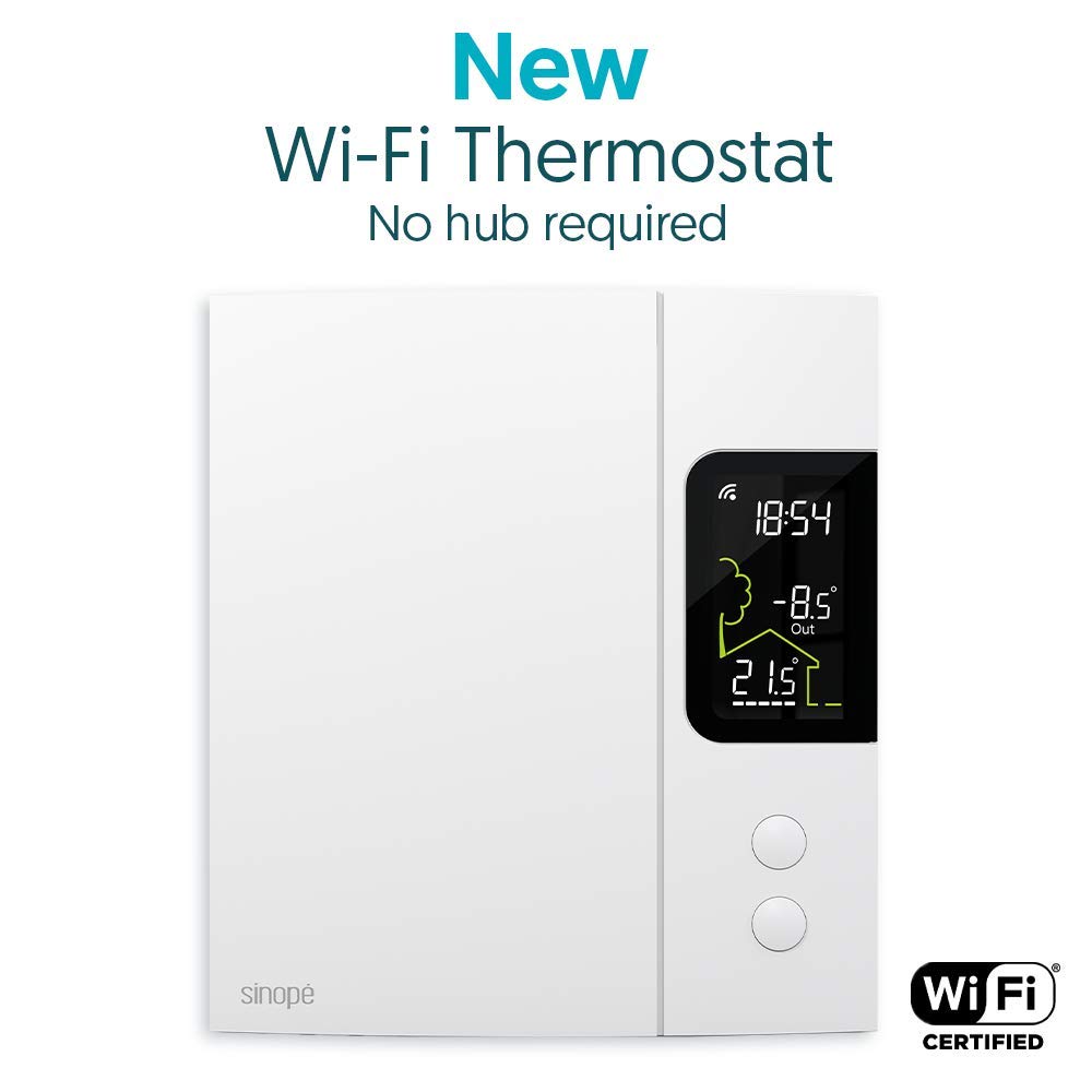 Sinopé Smart Wi-Fi Thermostat for Electric Baseboard Heating TH1124WF (Works with Amazon Alexa and Apple HomeKit) 4000 W / 240 V