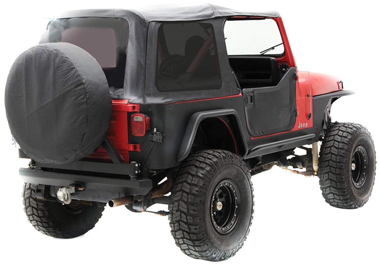 Smittybilt Replacement Soft Top with Tinted Windows and Upper Doorskins (Charcoal) - 9870211