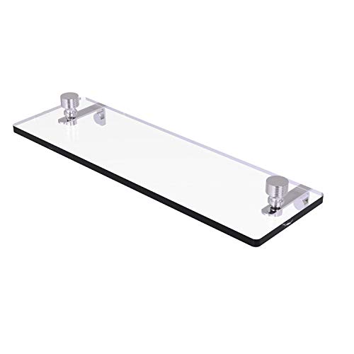 Allied Brass FT-1/16 Foxtrot 16 Inch Vanity Beveled Edges Glass Shelf, Polished Chrome