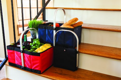ONIVA - a Picnic Time brand Urban Basket Collapsible Tote, Utility Tote Bag, Folding Reusable Grocery Bag with Handle, (Black)