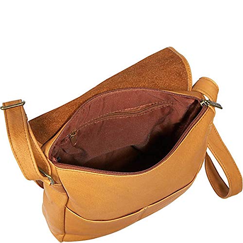 Le Donne Leather Vertical Flap Over Shoulder Bag - Colombian Leather Women’s Bag (Black)