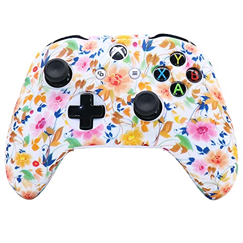 HLRAO Glow in The Dark PS5 Controller Skin,Green Anti Slip Soft Thicked Studded Silicone Cover Skins Compatible with PS5 Controller,Include 8 PCS Green Thumb Grips Glow and 2 Glow Grips Accessories.