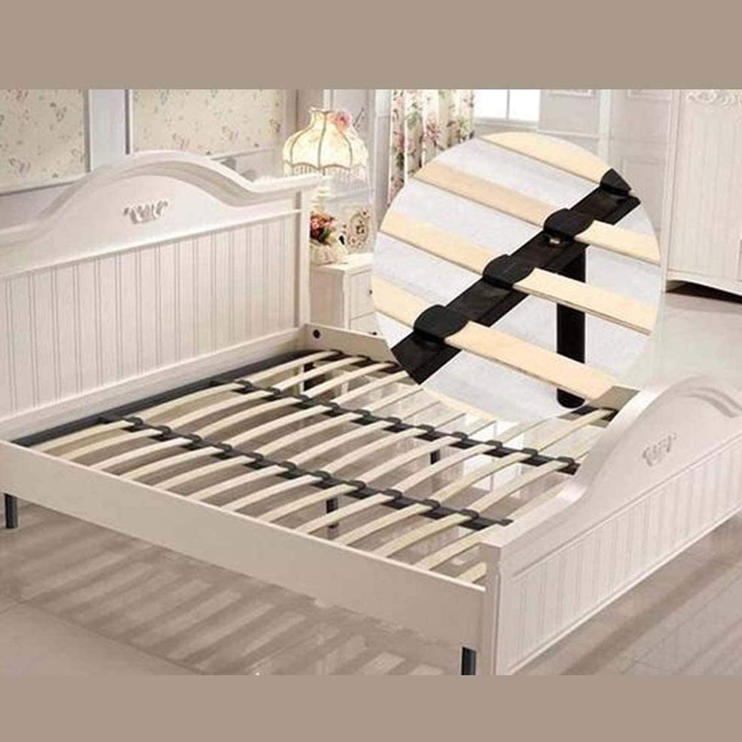 XIAONAN 24Pcs 55mm x 9mm Plastic Bed Slat Cover Replacement Holder Caps for Holding Securing Wooden Slats Bed Base (12pcs End Caps + 12pcs Centre Caps)