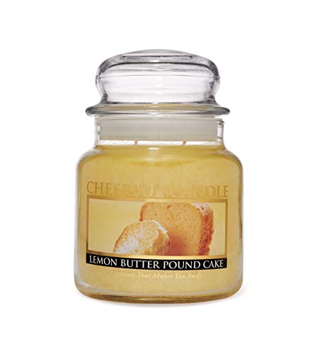 A Cheerful Giver - Lemon Butter Pound Cake Scented Glass Jar Candle (16 oz) with Lid & True to Life Fragrance Made in USA