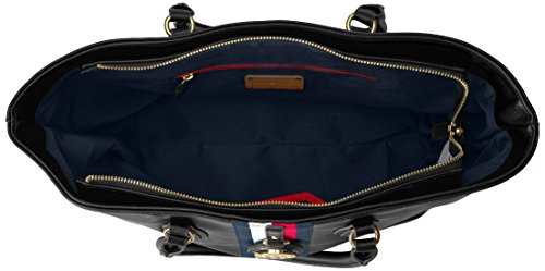 Tommy Hilfiger Women's Jaden Travel Tote Bag ,Black Polyvinyl Chloride