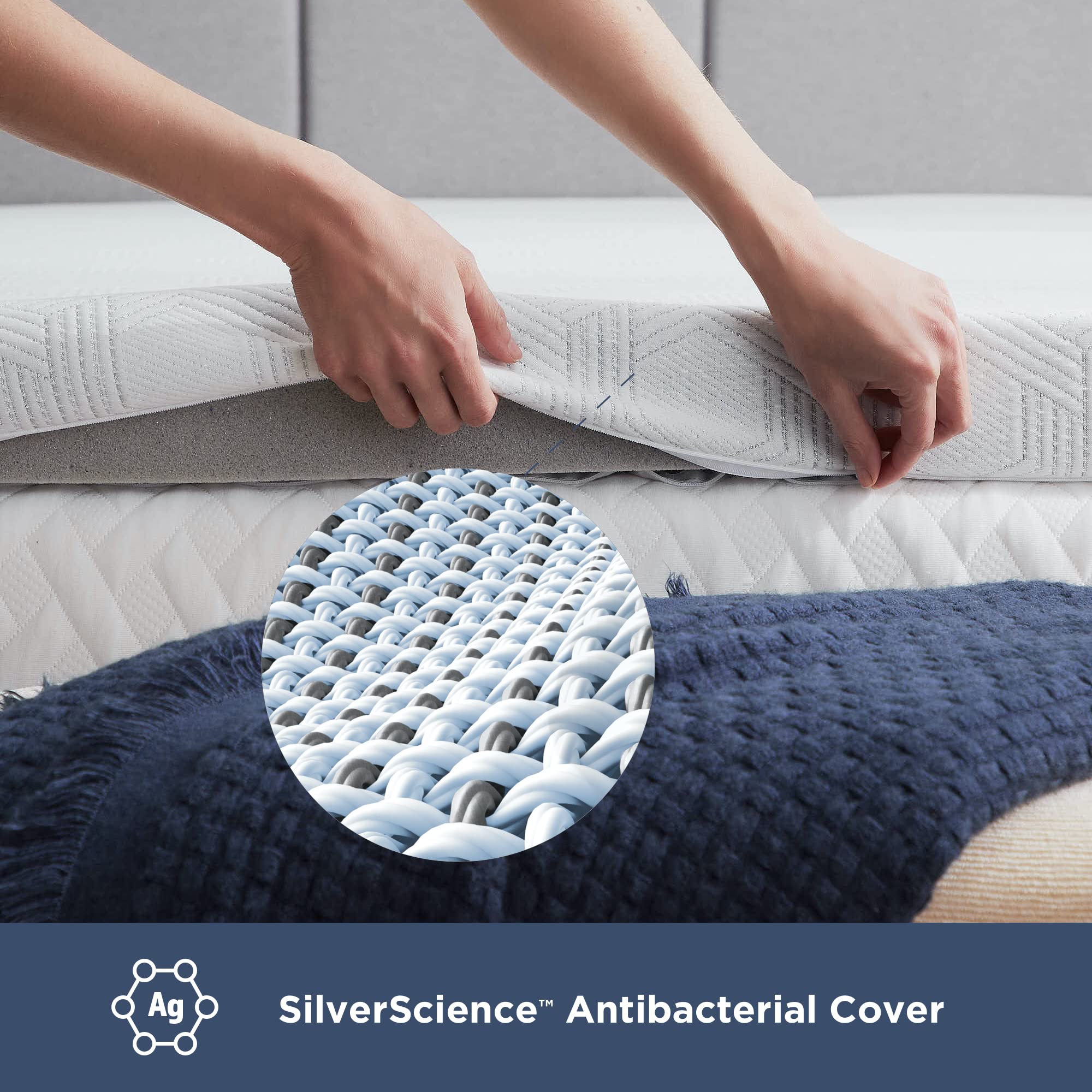 Dr. Oz Good Life Say Goodnight Memory Foam Mattress Topper California King Size, Gray (OZGL30CK30BGT)