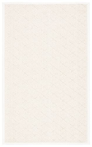 SAFAVIEH Natural Fiber Collection 3' x 5' Ivory NF487A Handmade Premium Wool & Jute Area Rug