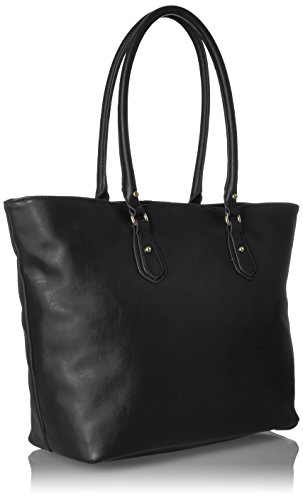 Tommy Hilfiger Women's Jaden Travel Tote Bag ,Black Polyvinyl Chloride