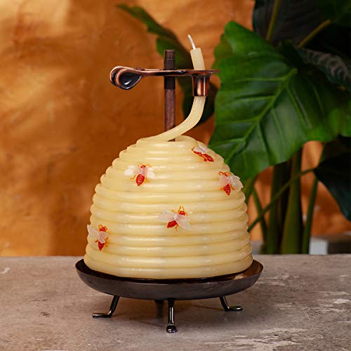 Candle by the Hour 70-Hour Beehive Candle, Eco-friendly Natural Beeswax with Cotton Wick