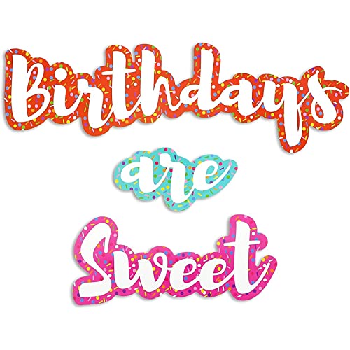 63 Piece Set Cupcake Cutouts for Bulletin Board and Student Birthdays, Classroom and Teacher Supplies