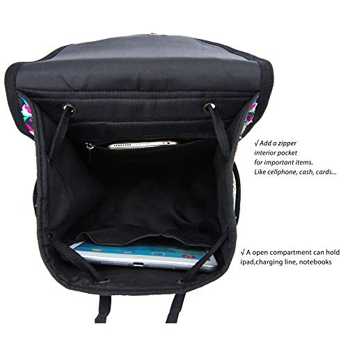 Goodhan Vintage Embroidered Women Backpack Ethnic Travel Handbag Shoulder Bag