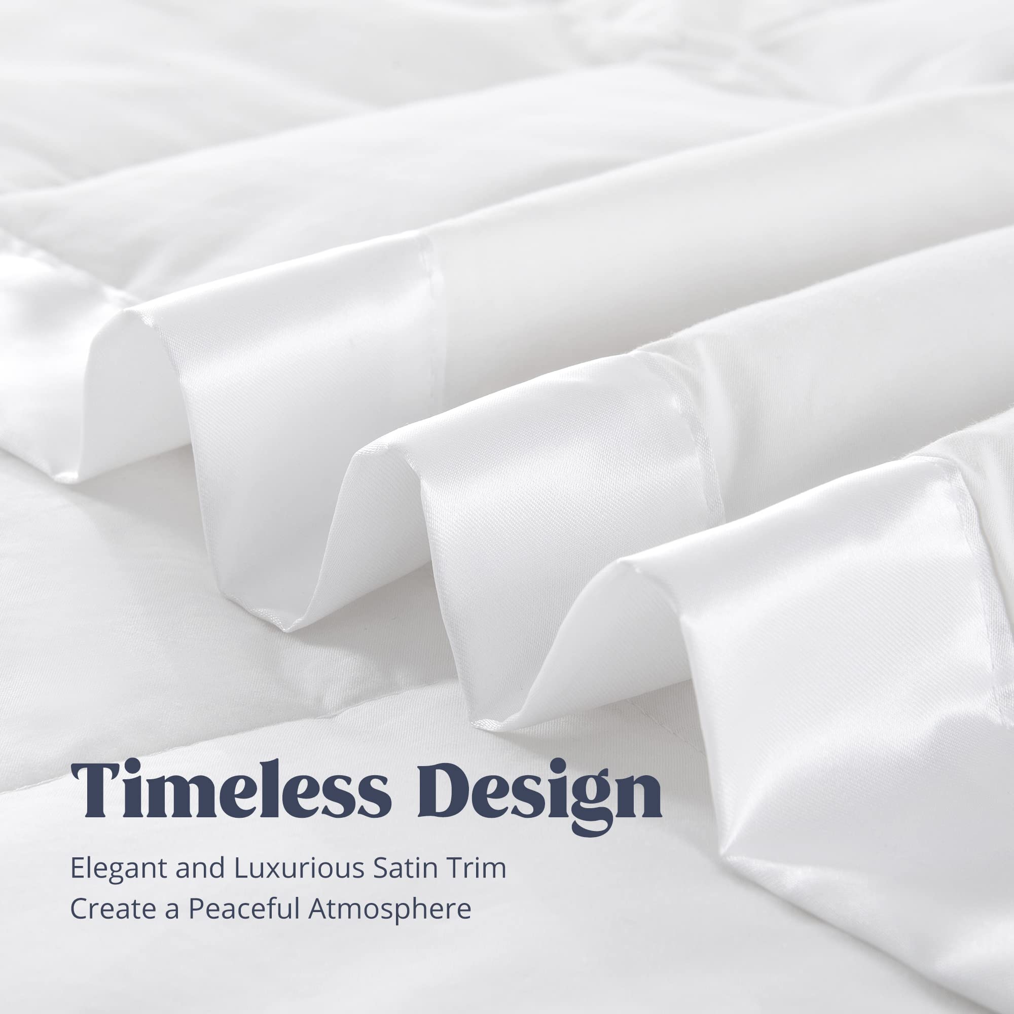 puredown® Blankets Queen Size - Soft Lightweight Down Blanket for All Seasons, Cozy Warm Luxury Bed Blanket with Satin Trim, Cotton Cover, White (90"X90")