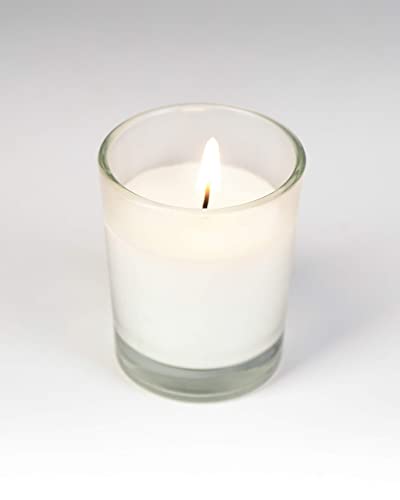 Serene Spaces Living 10-Hour Votive Candle Set of 100 โ White Unscented Candles with Clear Glass Holders, Ideal for Weddings, Parties, Events, 2" Tall and 1.75" Diameter