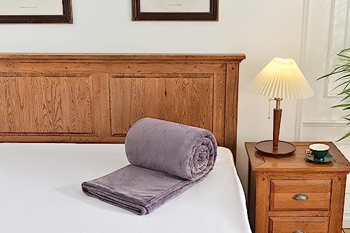 Kingole Flannel Fleece Microfiber Throw Blanket, Luxury Lavender Purple King Size Lightweight Cozy Couch Bed Super Soft and Warm Plush Solid Color 350GSM (108 x 90 inches)