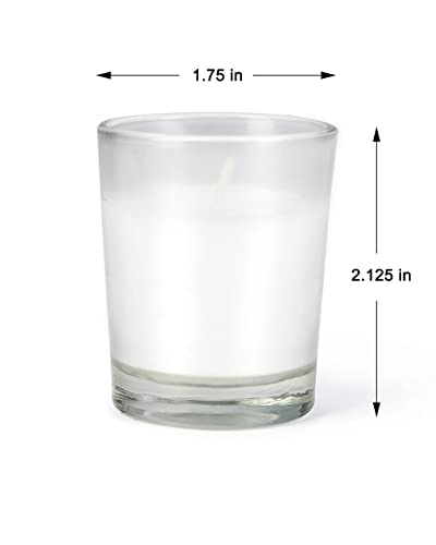 Serene Spaces Living 10-Hour Votive Candle Set of 100 โ White Unscented Candles with Clear Glass Holders, Ideal for Weddings, Parties, Events, 2" Tall and 1.75" Diameter