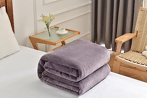 Kingole Flannel Fleece Microfiber Throw Blanket, Luxury Lavender Purple King Size Lightweight Cozy Couch Bed Super Soft and Warm Plush Solid Color 350GSM (108 x 90 inches)