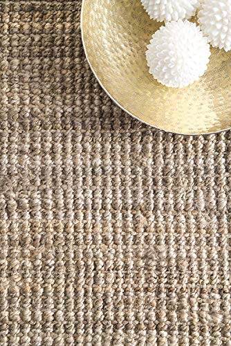 Royal Sapphire Natural Fiber Hand Woven Natural Jute Rectangle Area Rug Basketweave Natural Seagrass Rug for Home Decor (2 * 3 feet)