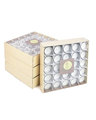 Serene Spaces Living 10-Hour Votive Candle Set of 100 โ White Unscented Candles with Clear Glass Holders, Ideal for Weddings, Parties, Events, 2" Tall and 1.75" Diameter