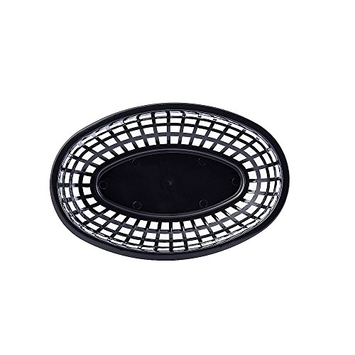 TableCraft 1074BK 9-3/8" x 6" Black Oval Basket - Dozen