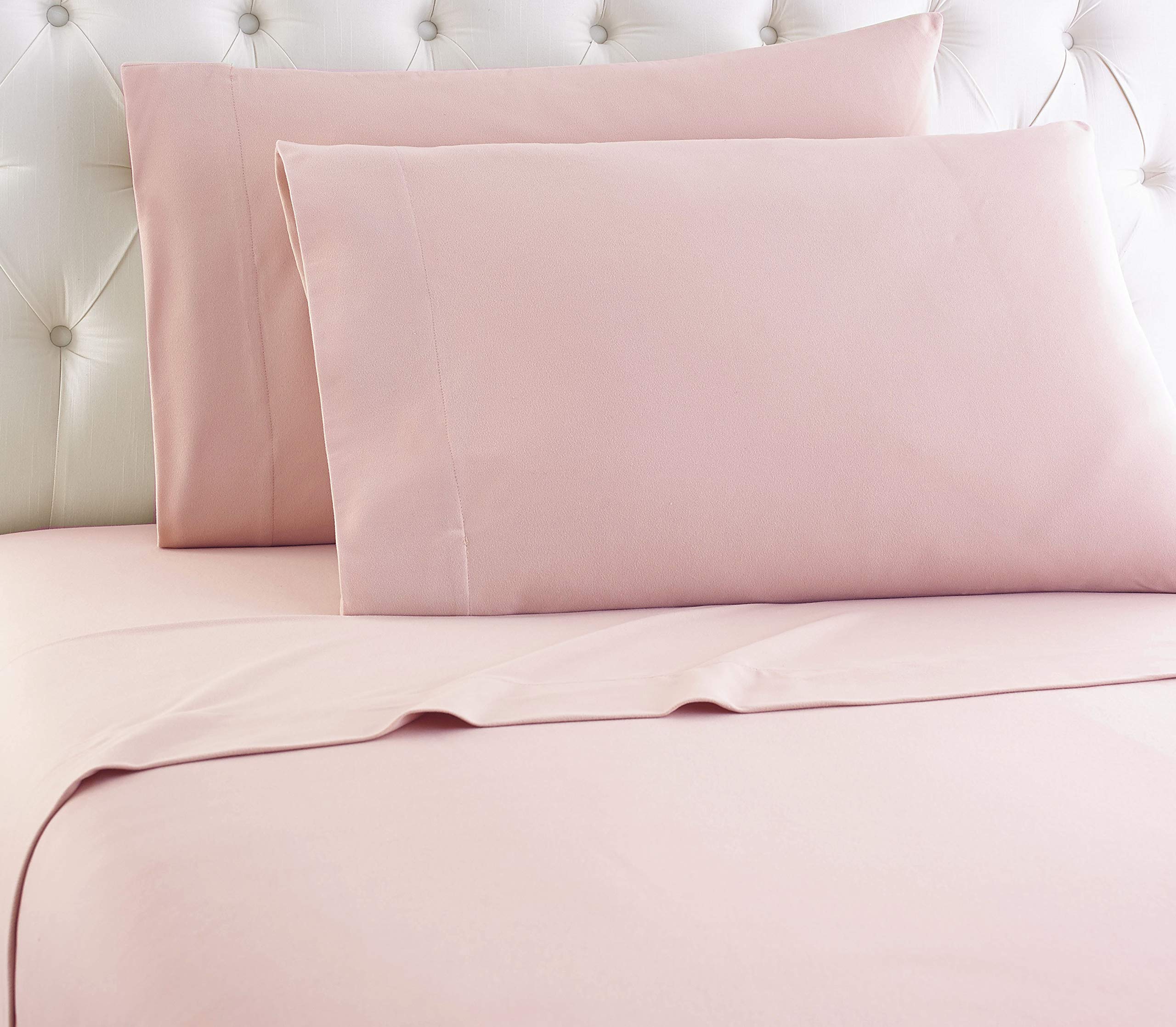 Thermee Micro Flannel Sheets Set, California King-Size Sheet Set, 18" Deep Pocket, Cali. King Sheets Fit Large Mattresses, Easy Wash, No Pill, 2 King Pillowcases, Bed Sheets, Soft Sheet-Cherry Blossom