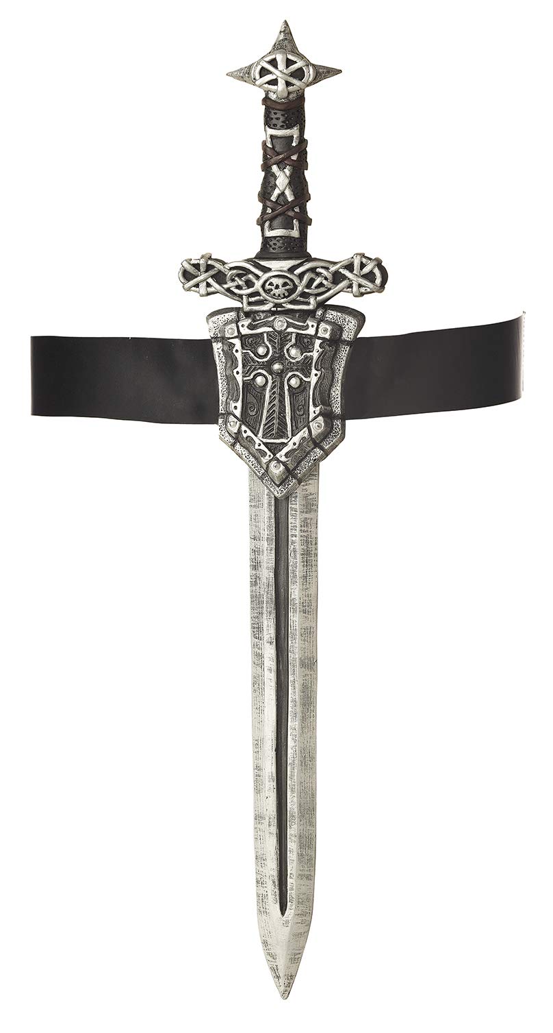 California Costumes Knight Sword With Crusader Sheath,Silver/Black,One Size Costume Accessory