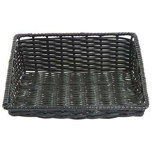 HUBERT® Black Produce Basket - 15 1/2"L x 16"D x 1 1/2" to 5"H