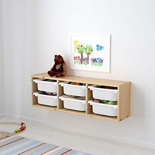 TROFAST Wall Storage Light White Stained Pine Pine