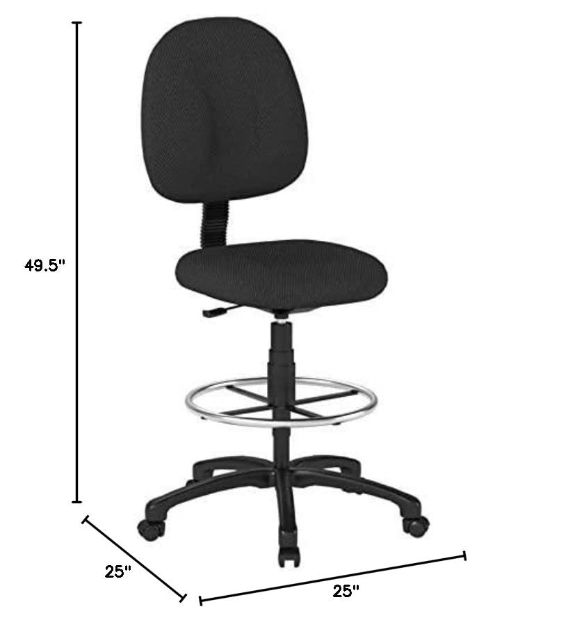 Boss Office Products Ergonomic Works Drafting Chair without Arms in Black