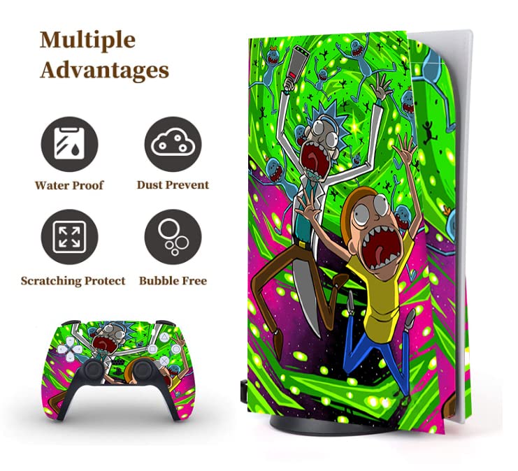 GaeErFut Anime P-S5/Play-station Protectors Skins Cover,P-S5/Play-Station Digital Edition Console Controller Skins Cover Protectors,Bubble-Free Stickers Protectors Accessories for P-S5