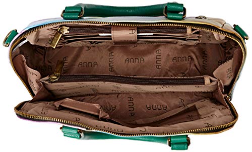 Anuschka Anna Hand Painted Leather Women's Organizer Satchel, Whimsical Garden
