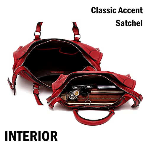 Scarleton Purses for Women, Crossbody Bags for Women, Studded Shoulder Bag, Top Handle Handbags for Women with Strap, H207310A, Red