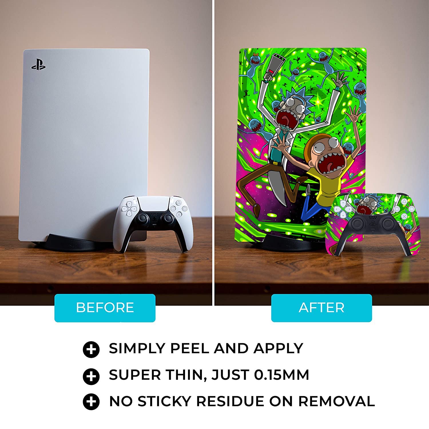 GaeErFut Anime P-S5/Play-station Protectors Skins Cover,P-S5/Play-Station Digital Edition Console Controller Skins Cover Protectors,Bubble-Free Stickers Protectors Accessories for P-S5
